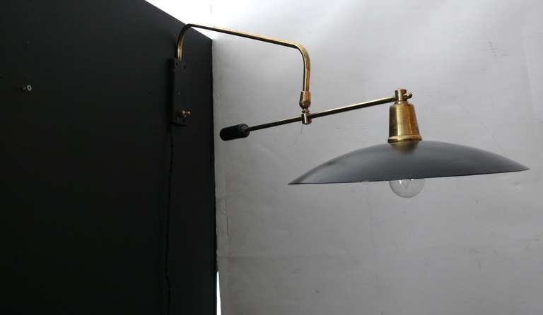French Brass Articulating Counter Balance Light at 1stDibs