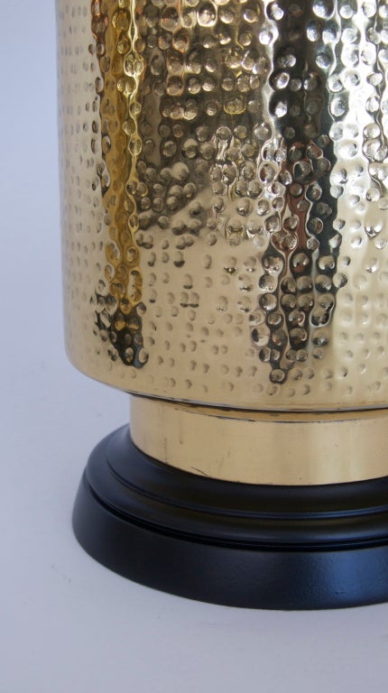 Giant Hammered Brass Table Lamps at 1stDibs | hammered brass lamps