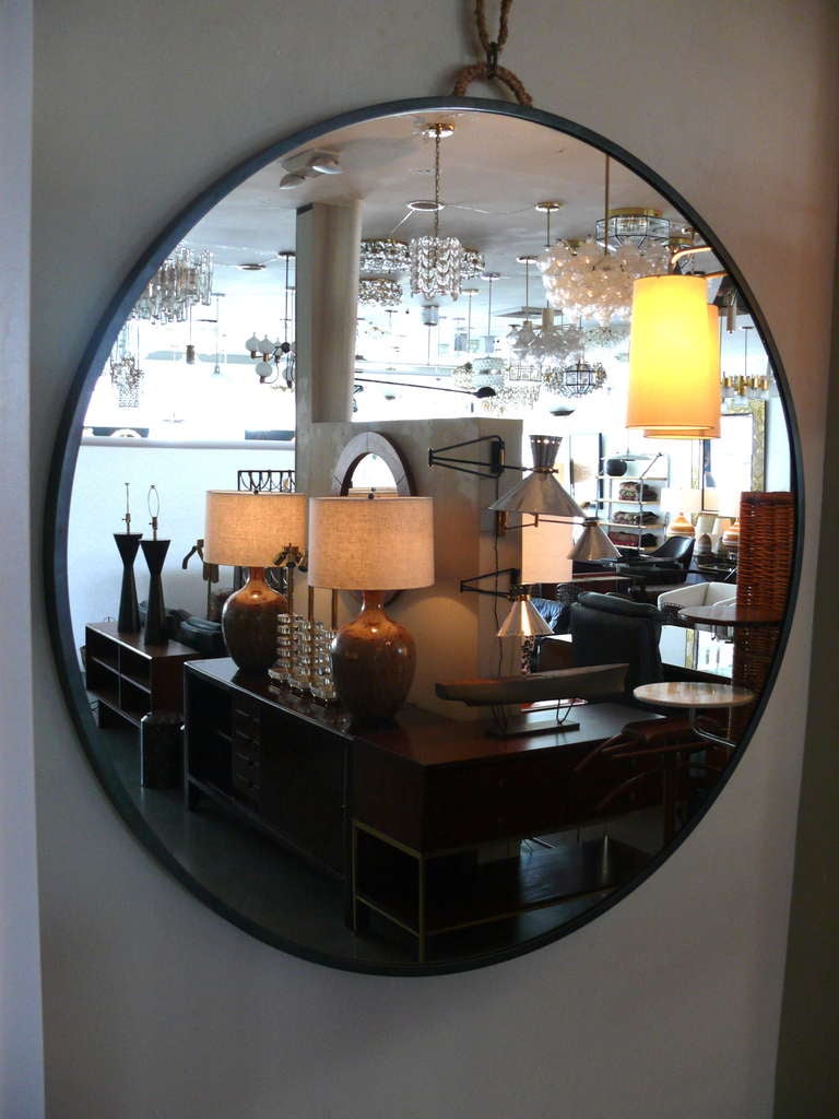 Massive 48" Atelier Mirror with Hemp at 1stDibs