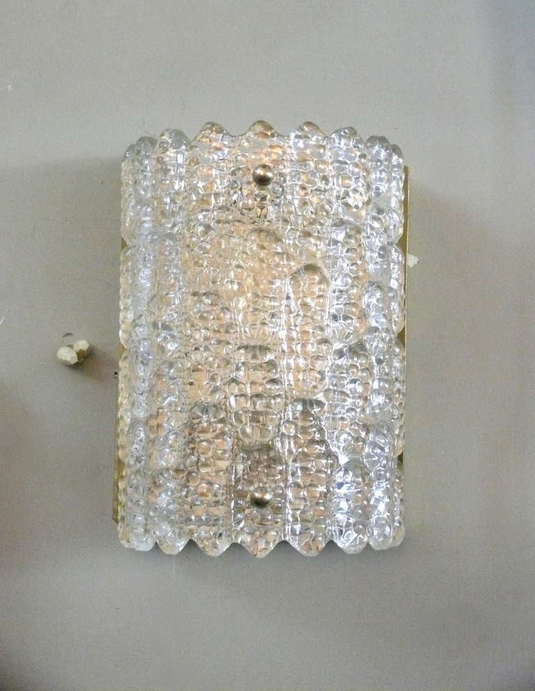Large Orrefors Glass Sconces by Carl Fagerlund at 1stDibs