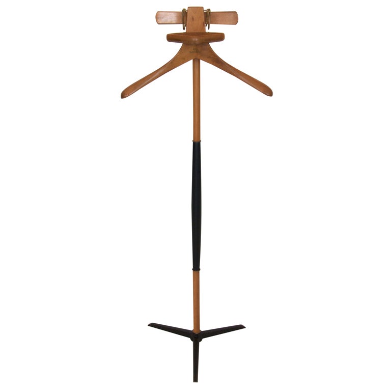 French Wood and Leather Valet at 1stDibs