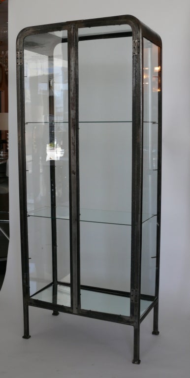 Art Deco Iron and Glass Vitrine at 1stDibs