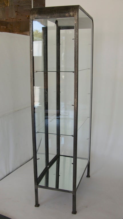 Art Deco Iron and Glass Vitrine at 1stDibs