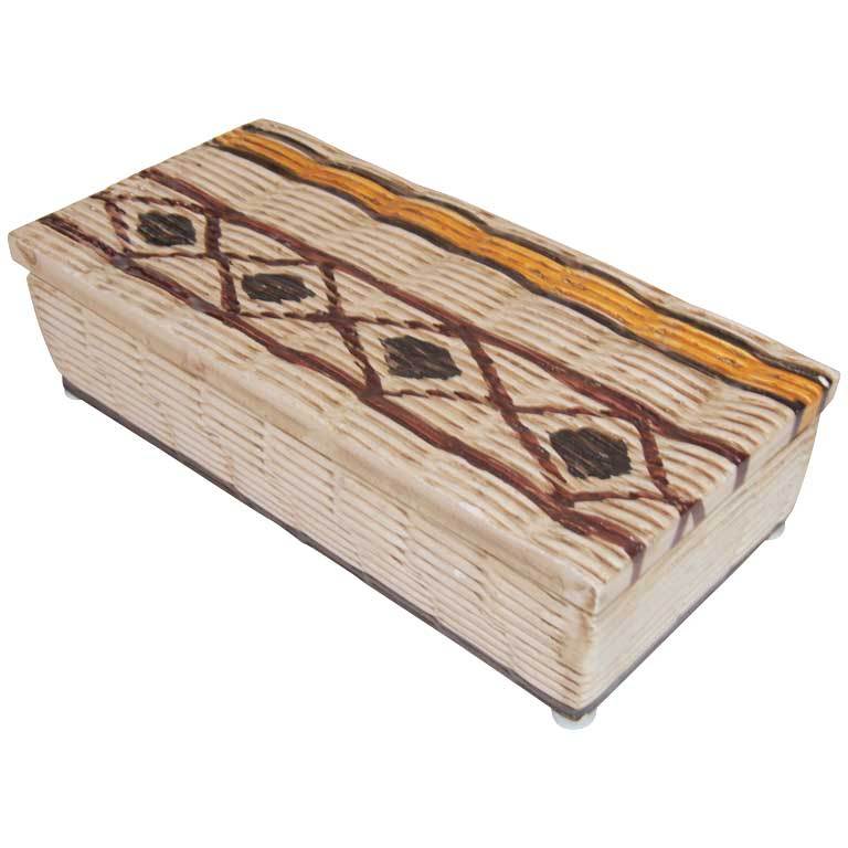 Italian Textured Ceramic Box at 1stDibs