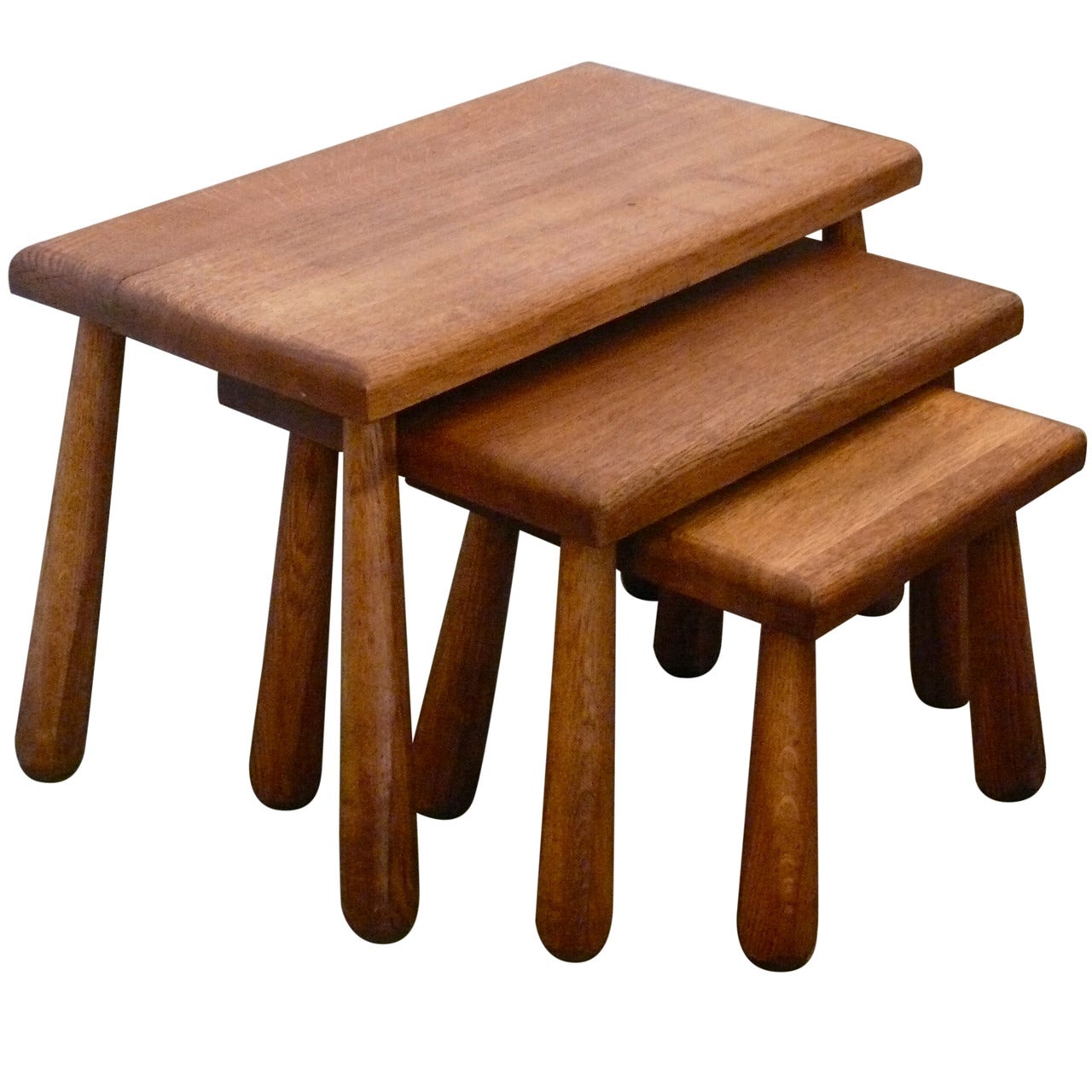 Oak Nesting Tables in the style of Charlotte Perriand at 1stDibs