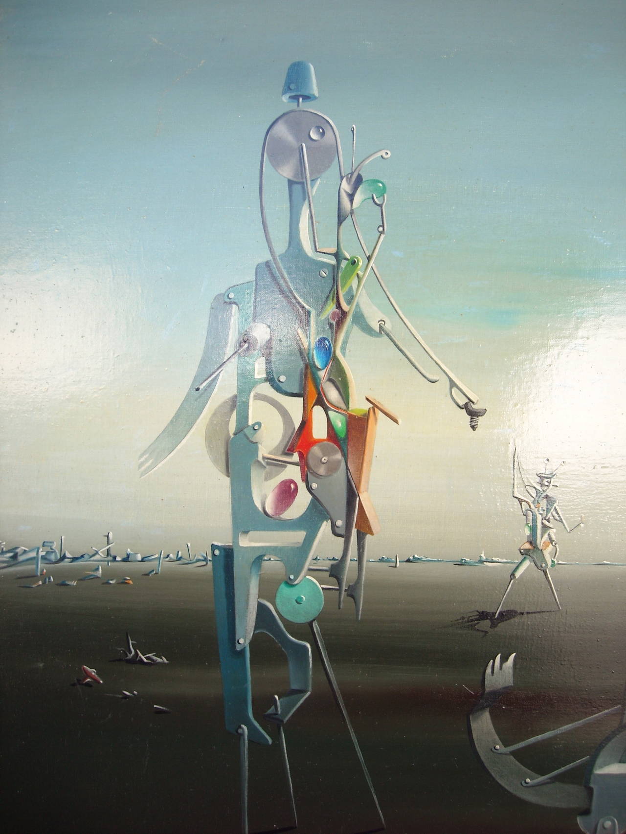 Georges Spiro Oil Painting on Canvas, Dated, Signed, Surrealism ...