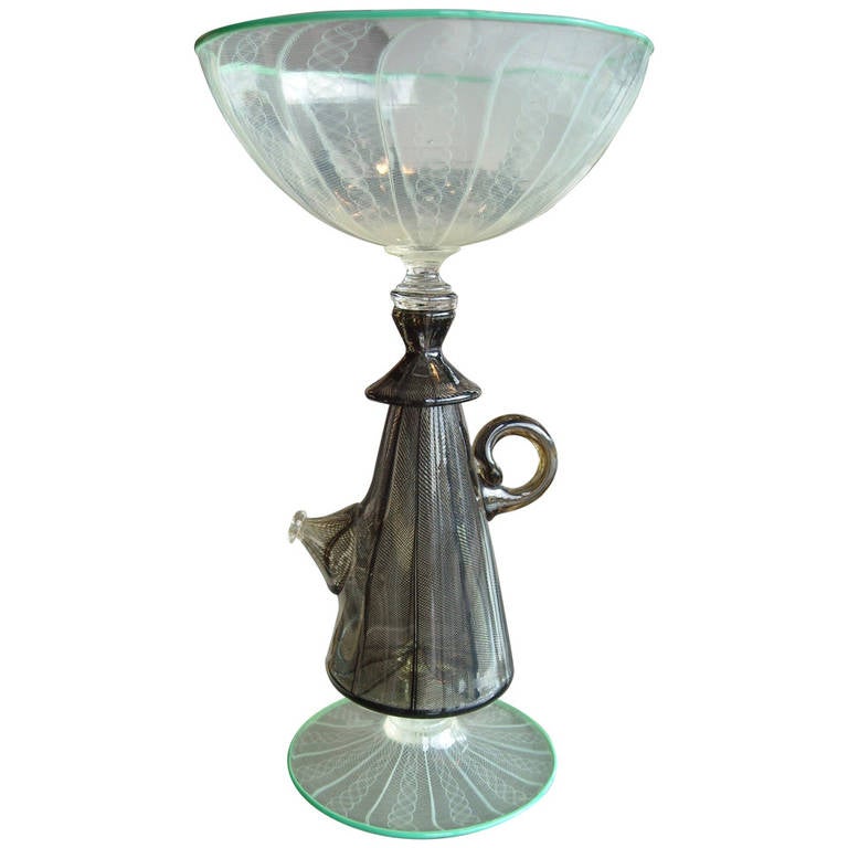 Richard Marquis studio glass goblet / sculpture signed dated. at 1stDibs