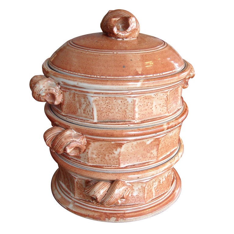 Monumental A E Hirondelle 4 pcs ceramic/pottery cookware signed. at 1stDibs