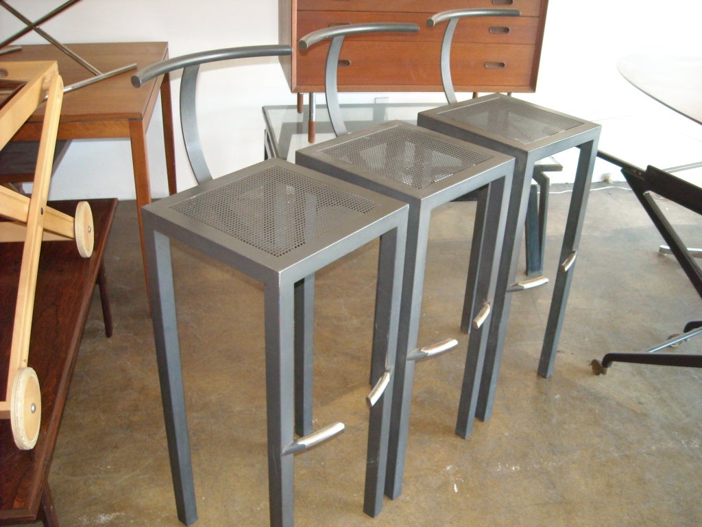 Philippe Starck Set of 3 Bar Stools in Dark Grey by Aleph Ubik at ...