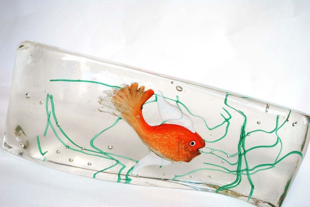Alfredo Barbini Fish Block, Murano, Italy at 1stDibs