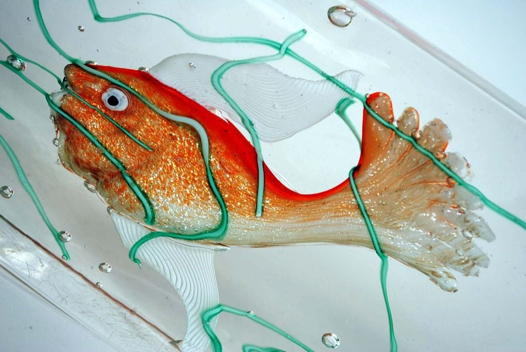Alfredo Barbini Fish Block, Murano, Italy at 1stDibs