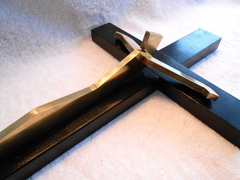 Modernist Mid Century Machine Age Cross Crucifix at 1stDibs