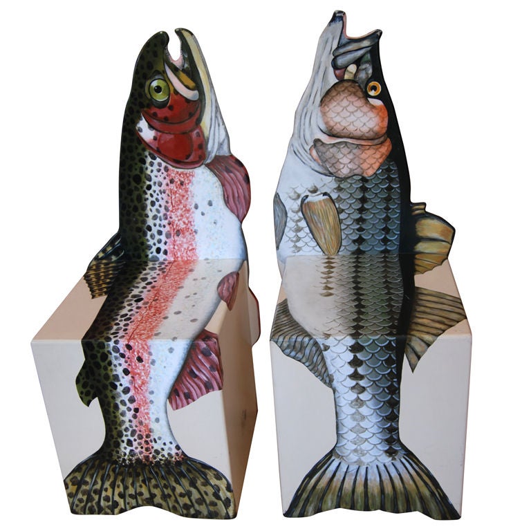 Fun! Pair of Limited Edition Sculptural Fish Chairs at 1stDibs