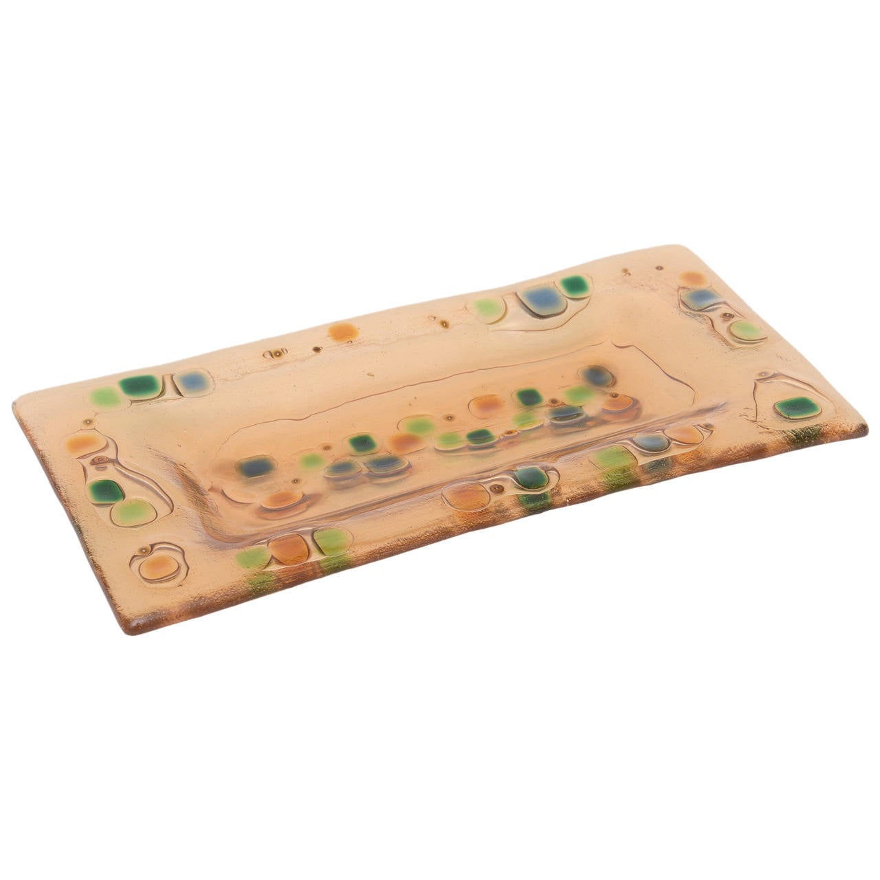 Fused Higgins Rectangular Glass Tray, Dish, Serving Piece at 1stDibs
