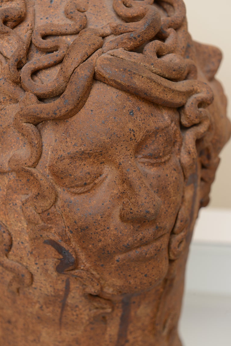 Medusa Head Studio Pottery Sculpted Lamp Hallmarked Italian Vintage at ...
