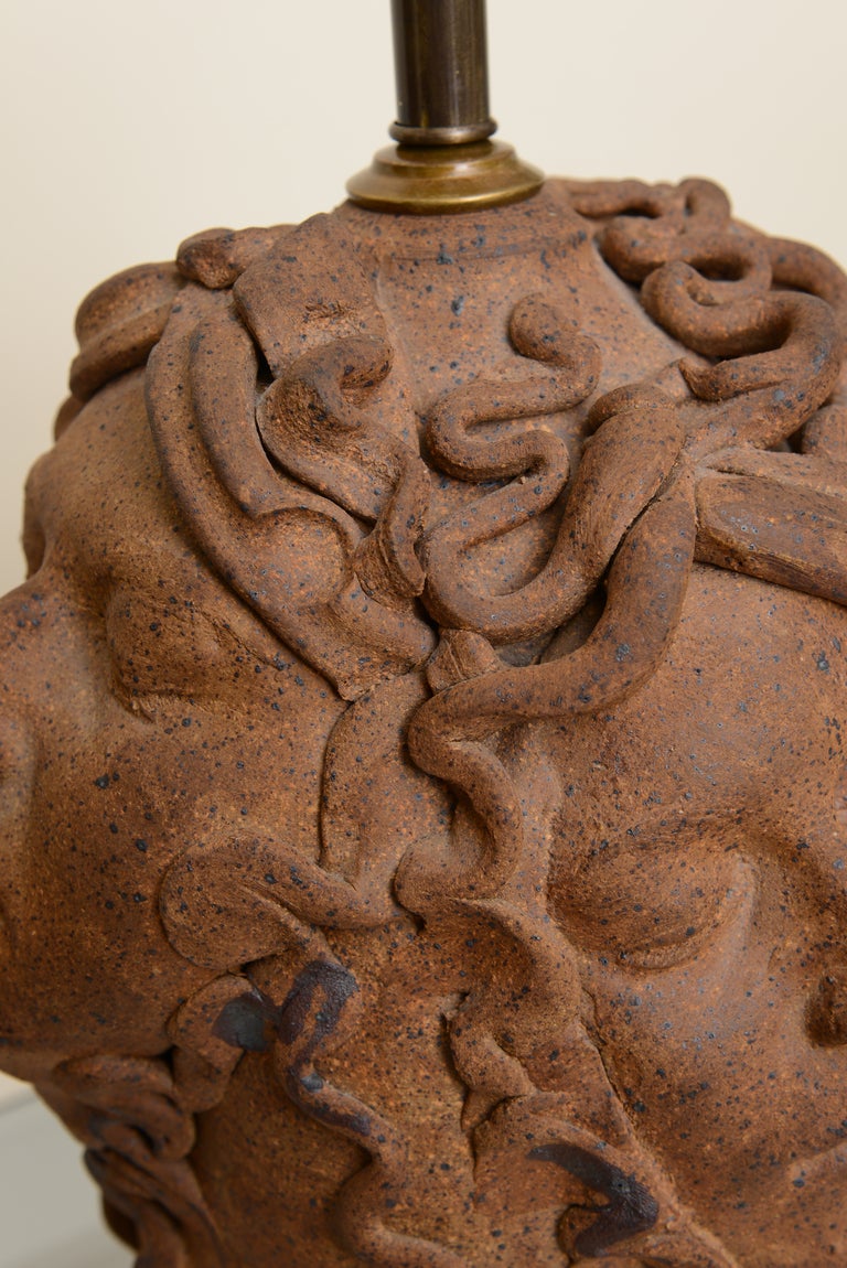 Medusa Head Studio Pottery Sculpted Lamp Hallmarked Italian Vintage at ...