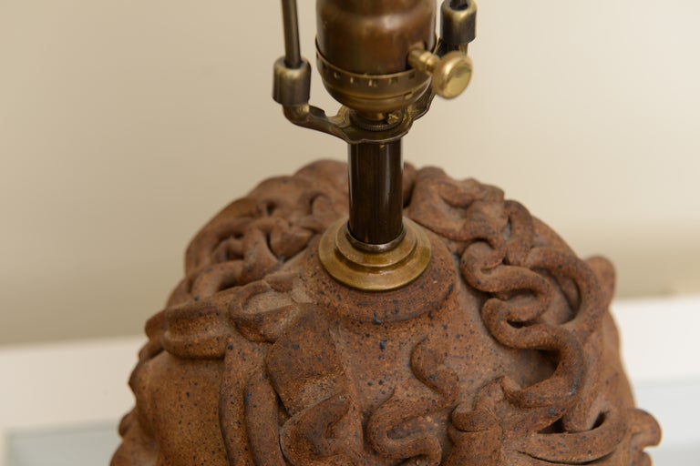 Medusa Head Studio Pottery Sculpted Lamp Hallmarked Italian Vintage at ...