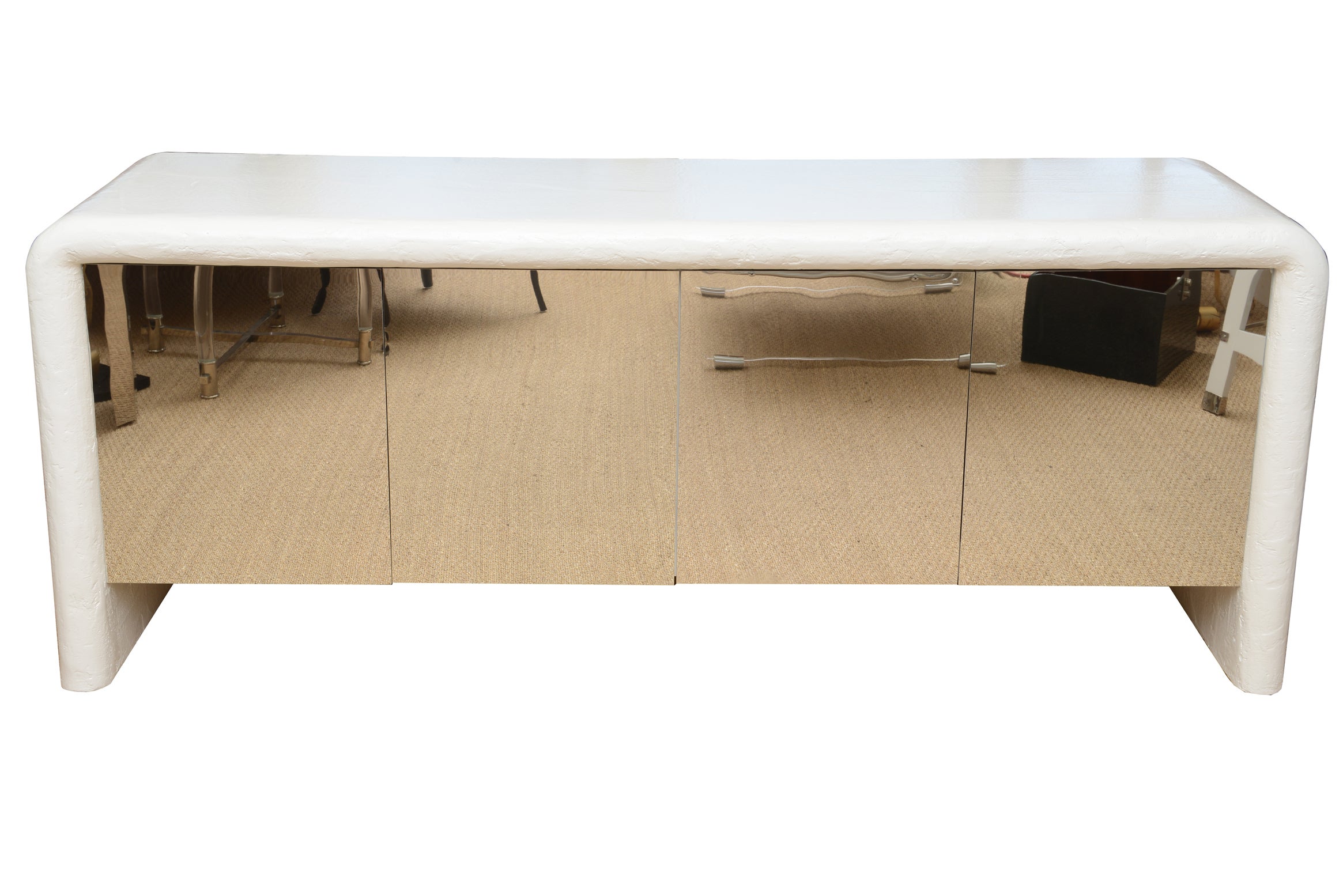 Plaster /Steel Waterfall Buffet/ Cabinet/Style of John Dickinson at ...