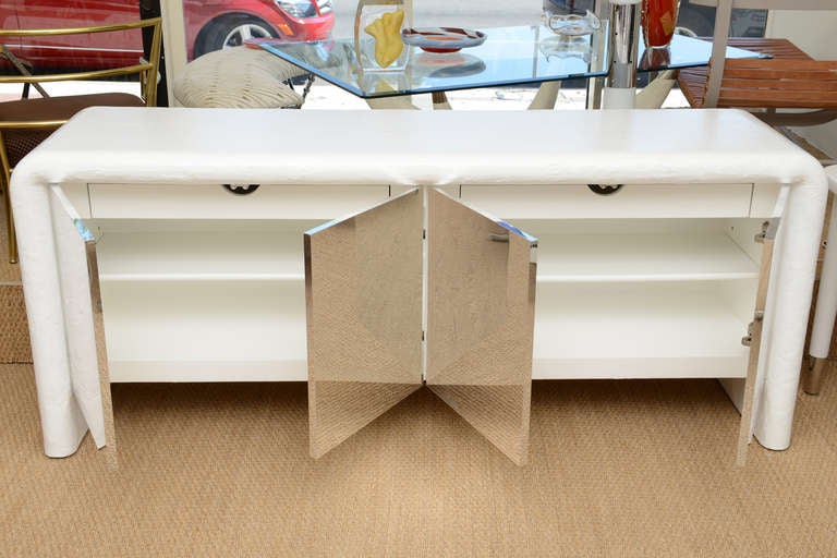 Plaster /Steel Waterfall Buffet/ Cabinet/Style of John Dickinson at ...