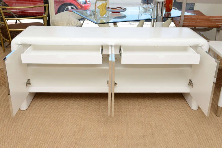 Plaster /Steel Waterfall Buffet/ Cabinet/Style of John Dickinson at ...