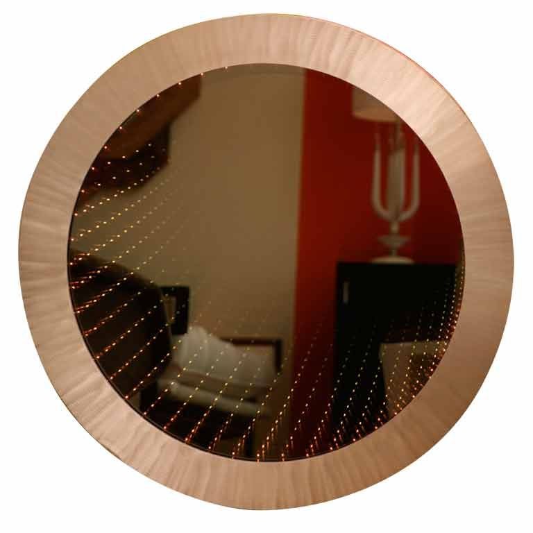 Iconic Round Smoked Glass Infinity Mirror at 1stDibs