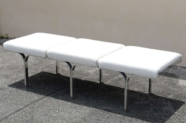 John Behringer Three-Seat Architectural Link Bench at 1stDibs