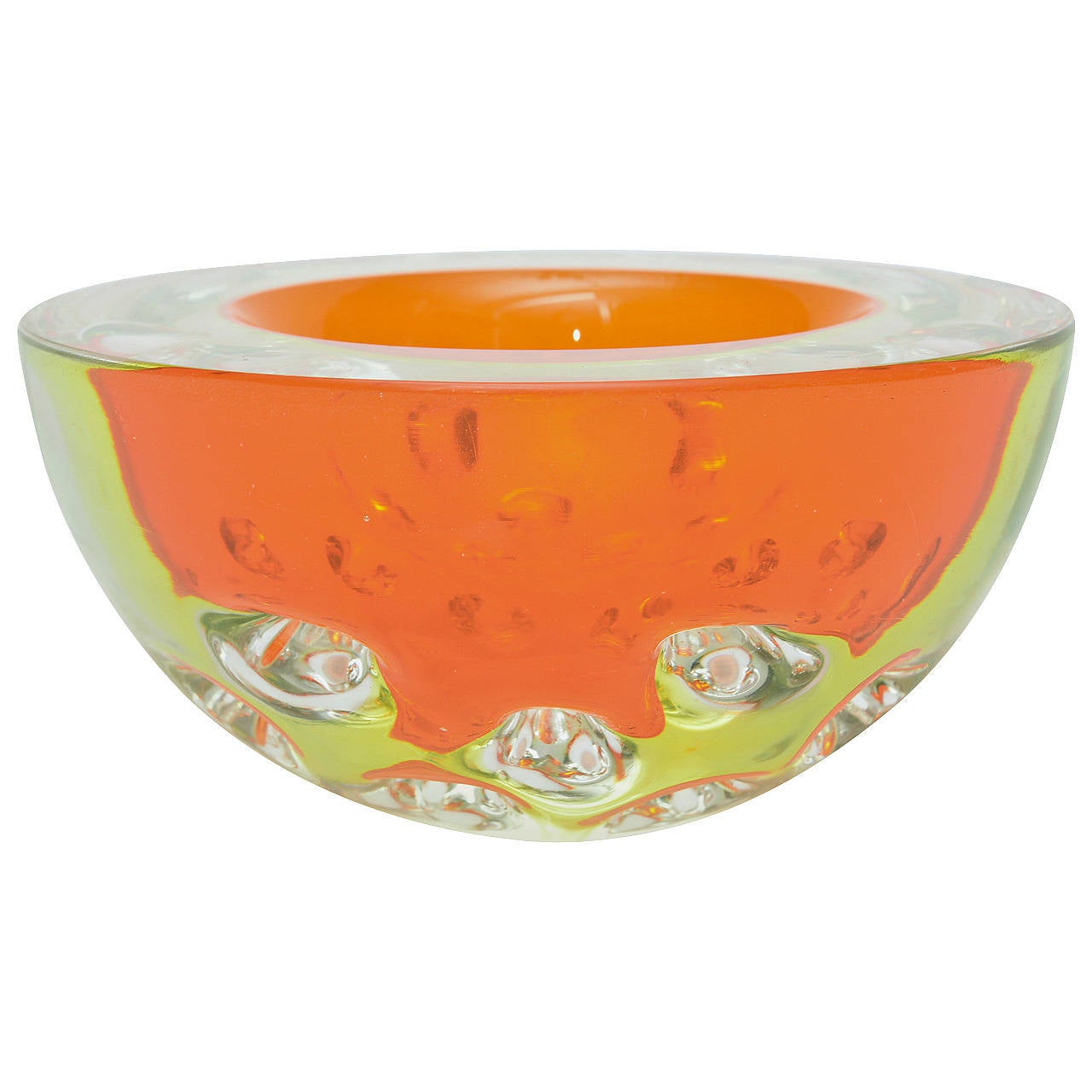 Rare Italian Murano Sommerso Dimpled Geode Glass Bowl at 1stDibs