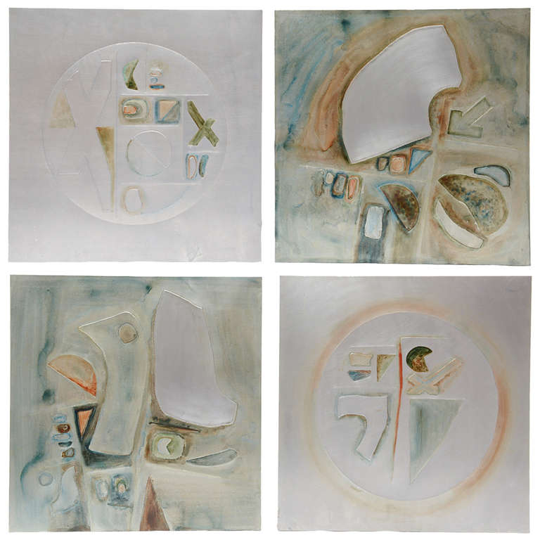 Four Signed Works of Art by Antonio Ramboyong Acrylic on Aluminum at ...