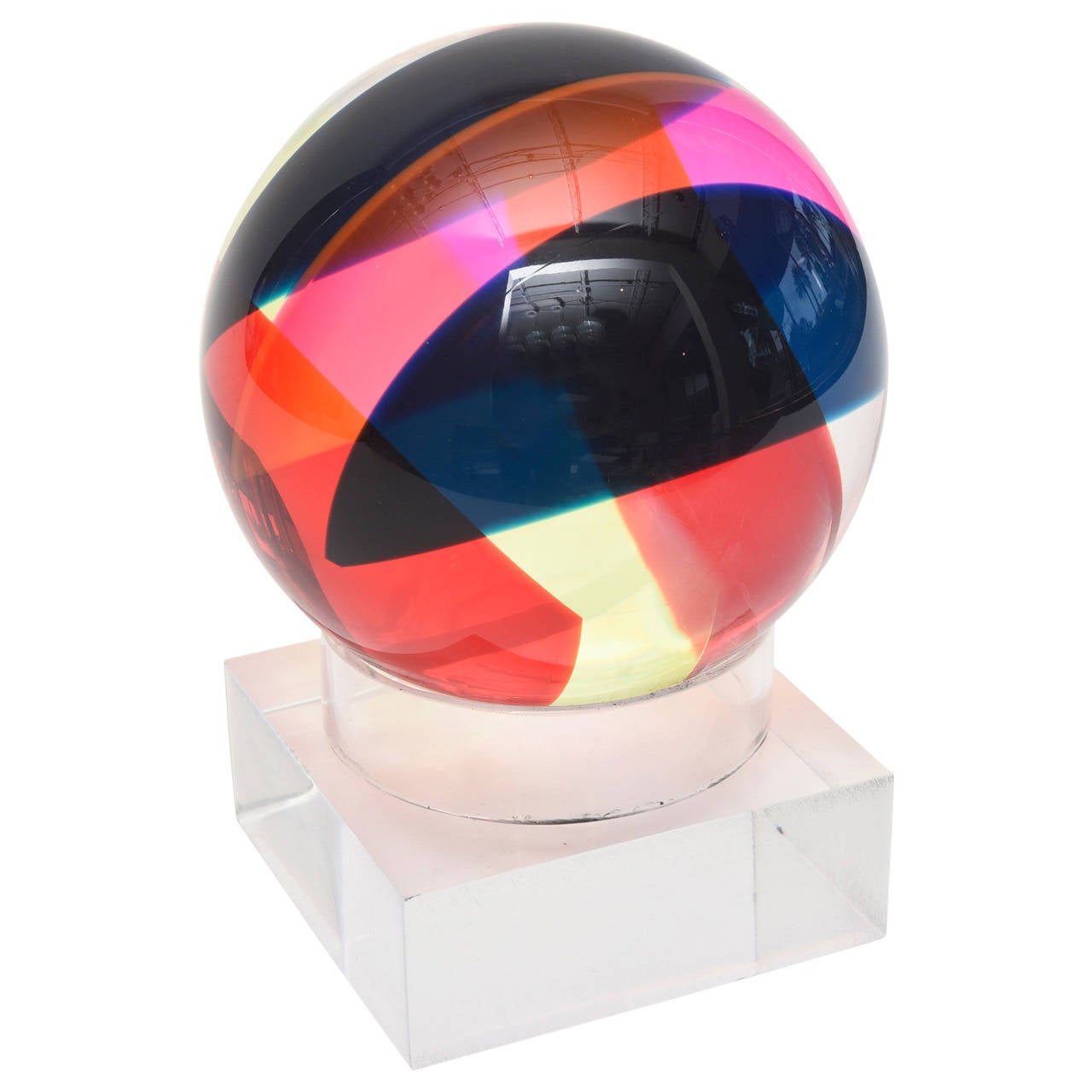 Signed Vasa Lucite Ball Sculpture at 1stDibs