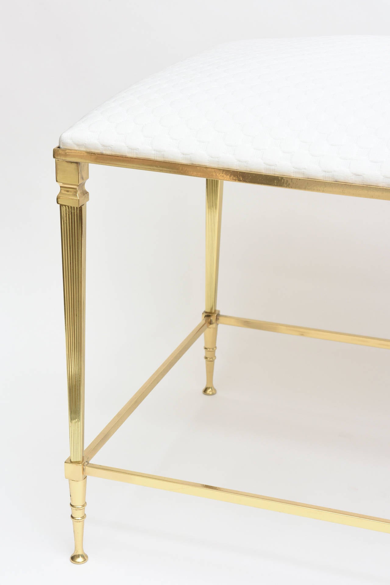 Maison Jansen Fluted Classical Brass Bench at 1stDibs