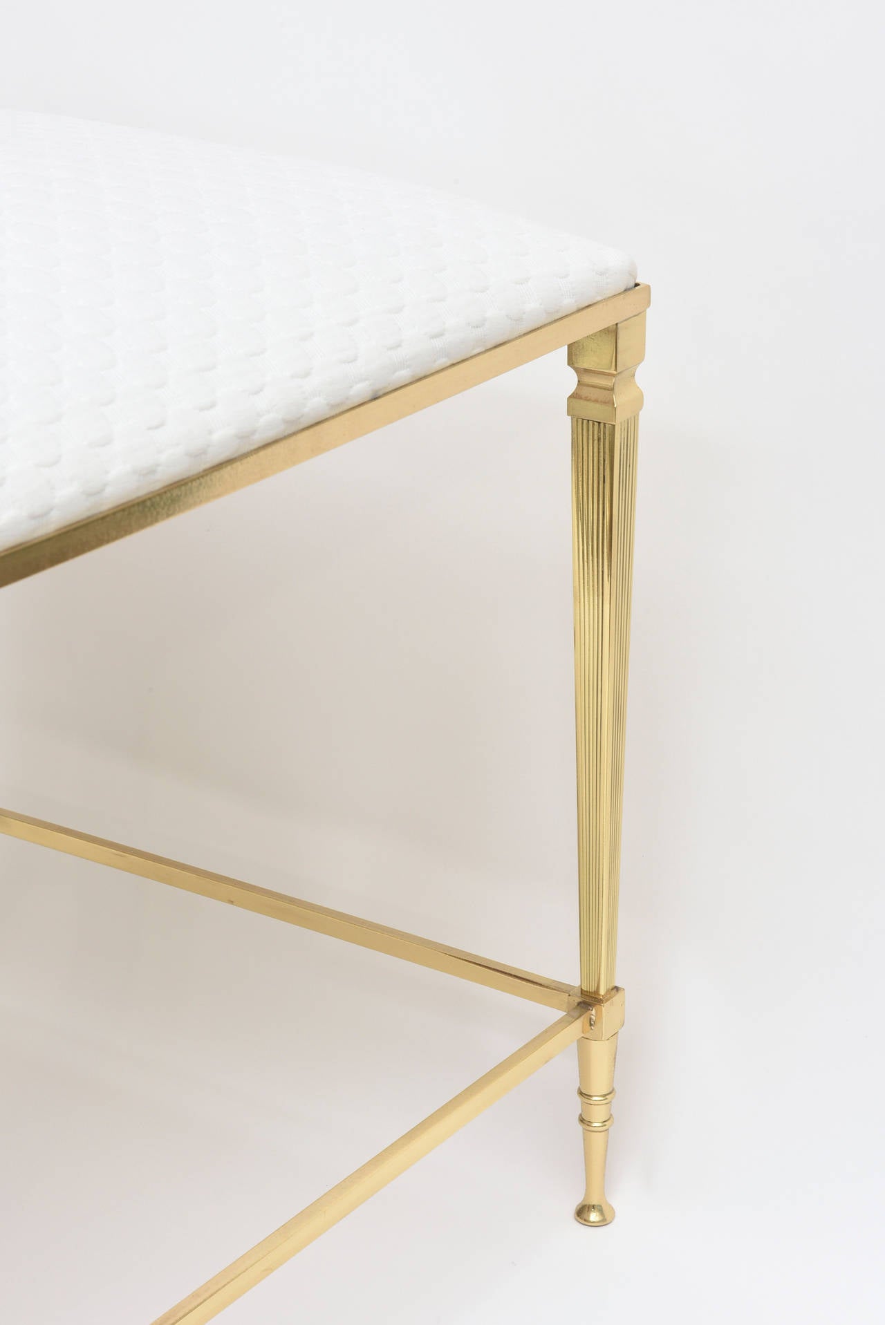 Maison Jansen Fluted Classical Brass Bench at 1stDibs