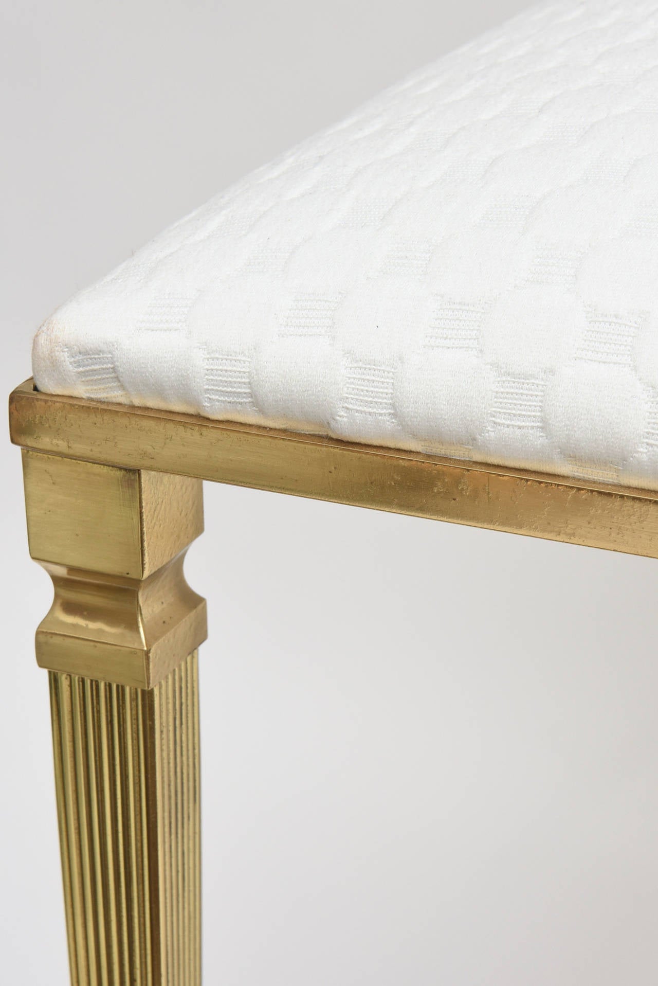 Maison Jansen Fluted Classical Brass Bench at 1stDibs