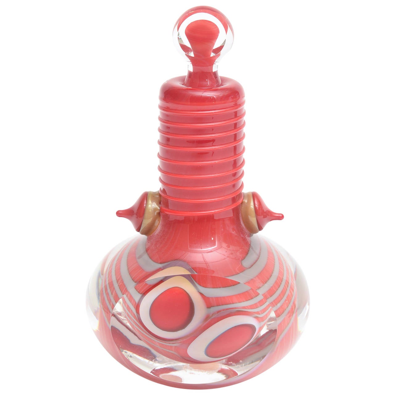 Signed One of a Kind Robert Levin Optical Sommerso Glass Bottle ...