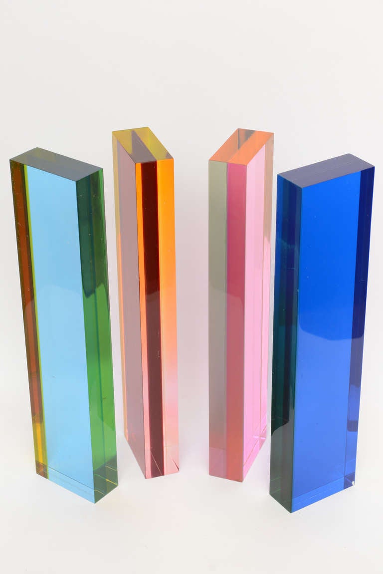 Collection of 4 Lucite Sculpture Tower Columns by Vasa Mihich at 1stDibs