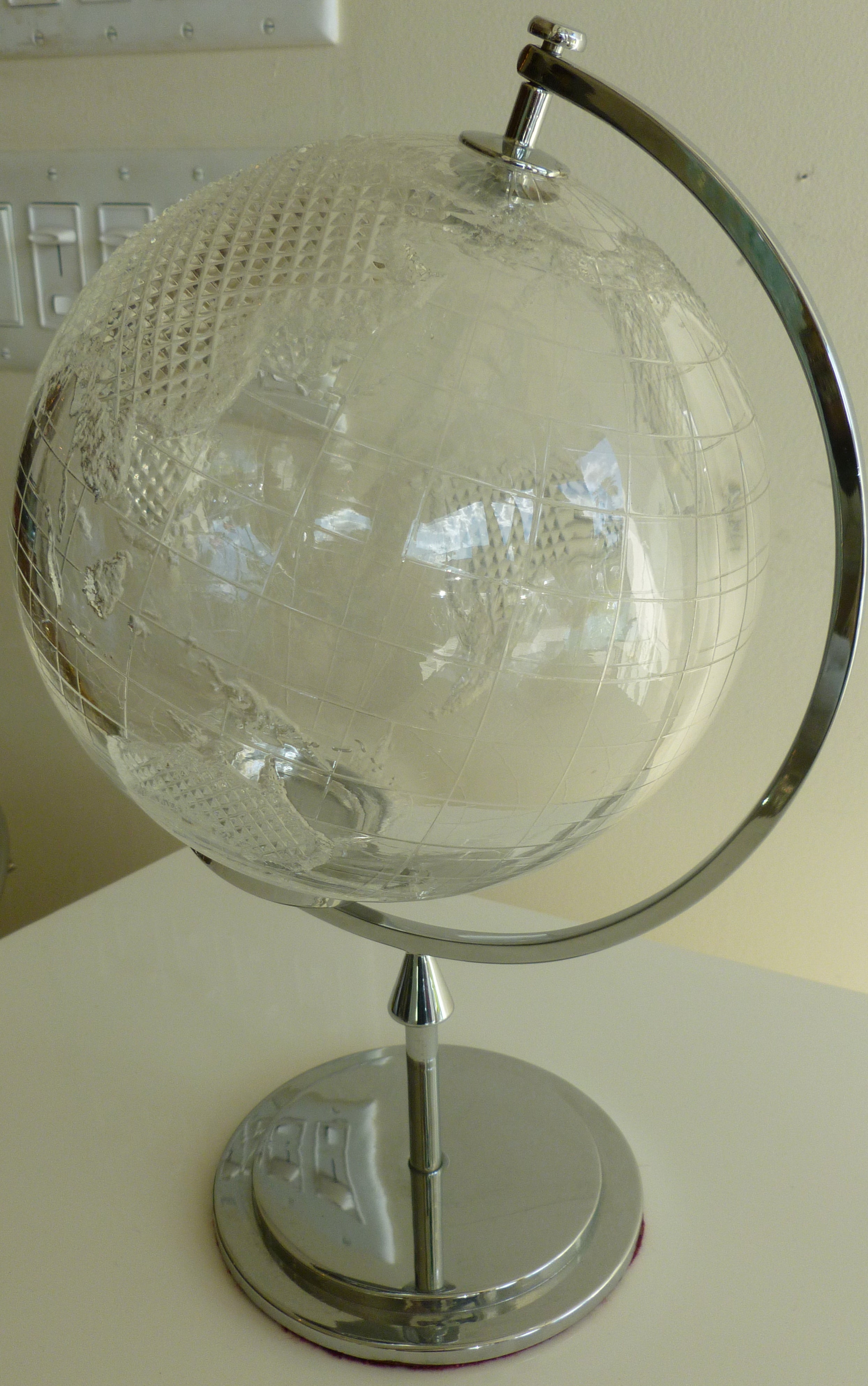 Amazing Cut Crystal Glass World Globe at 1stDibs