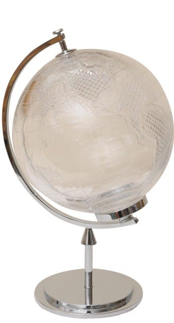 Amazing Cut Crystal Glass World Globe at 1stDibs