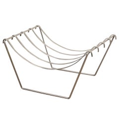 Sculptural and Architectural Nickel Silver Magazine Rack at 1stDibs