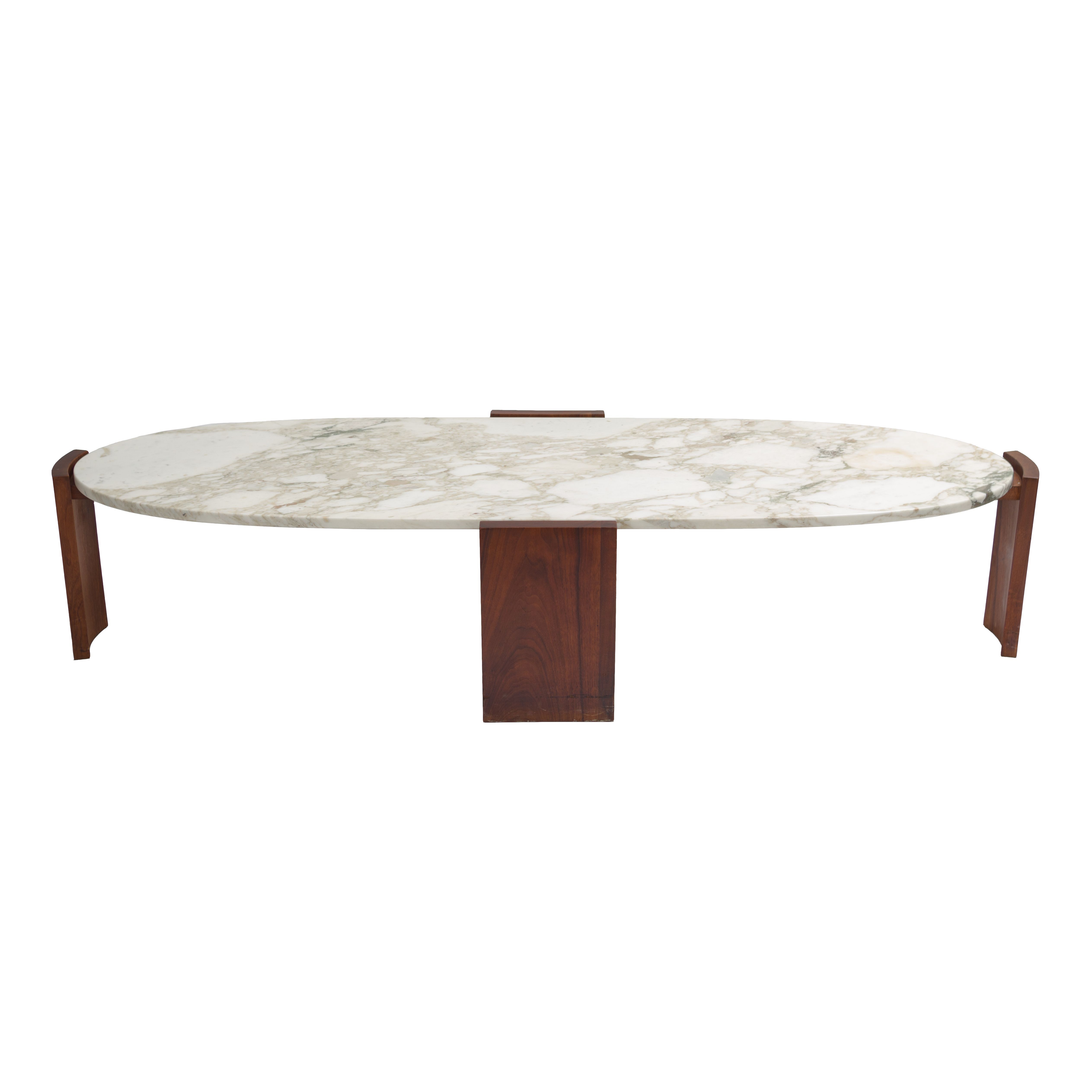 Oval Marble Top Coffee Table at 1stDibs
