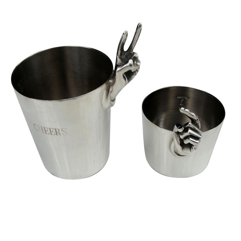 Silver Plated Cocktail Measuring Cups by Napier at 1stDibs