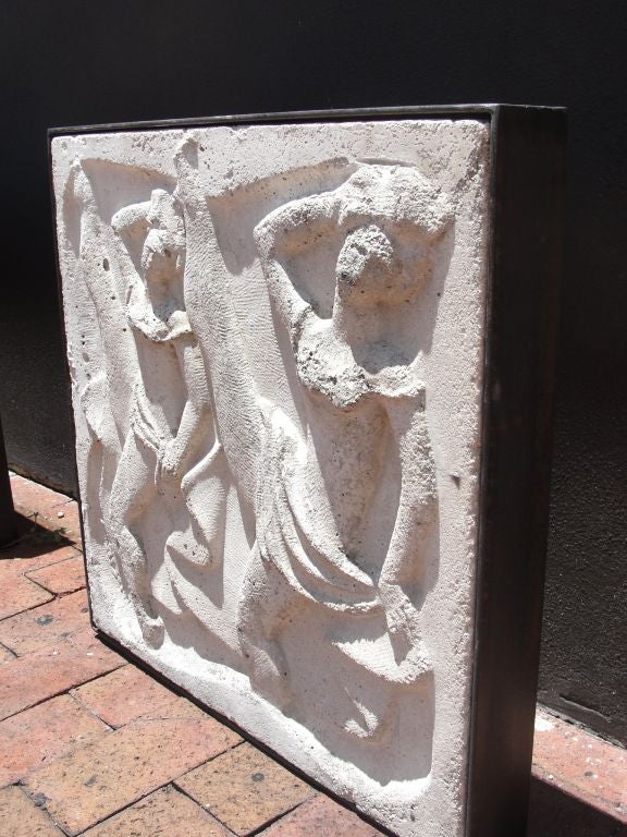 Art Deco Wall-Mounted Cast Concrete Plaque For Sale at 1stdibs