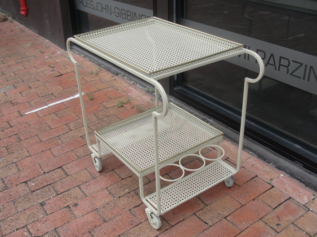 Elegant Perforated Metal Trolley/Bar Cart at 1stDibs