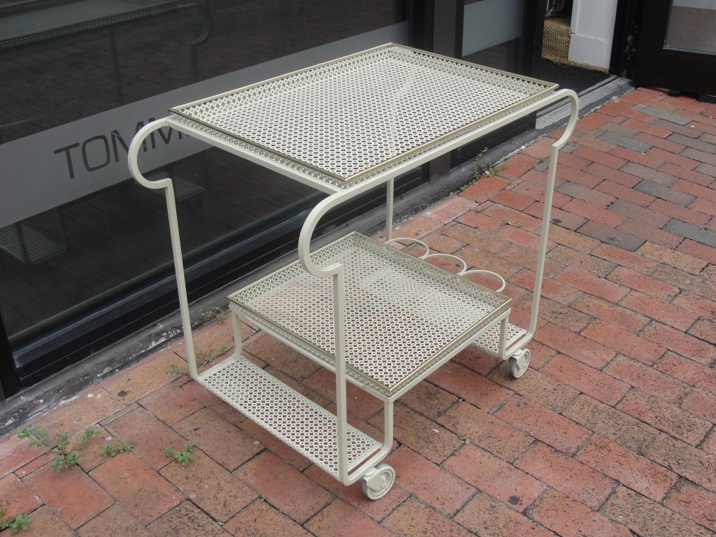 Elegant Perforated Metal Trolley/Bar Cart at 1stDibs