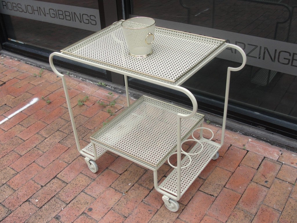 Elegant Perforated Metal Trolley/Bar Cart at 1stDibs