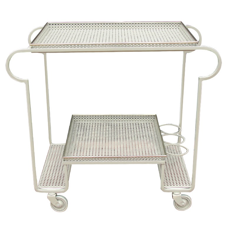Elegant Perforated Metal Trolley/Bar Cart at 1stDibs