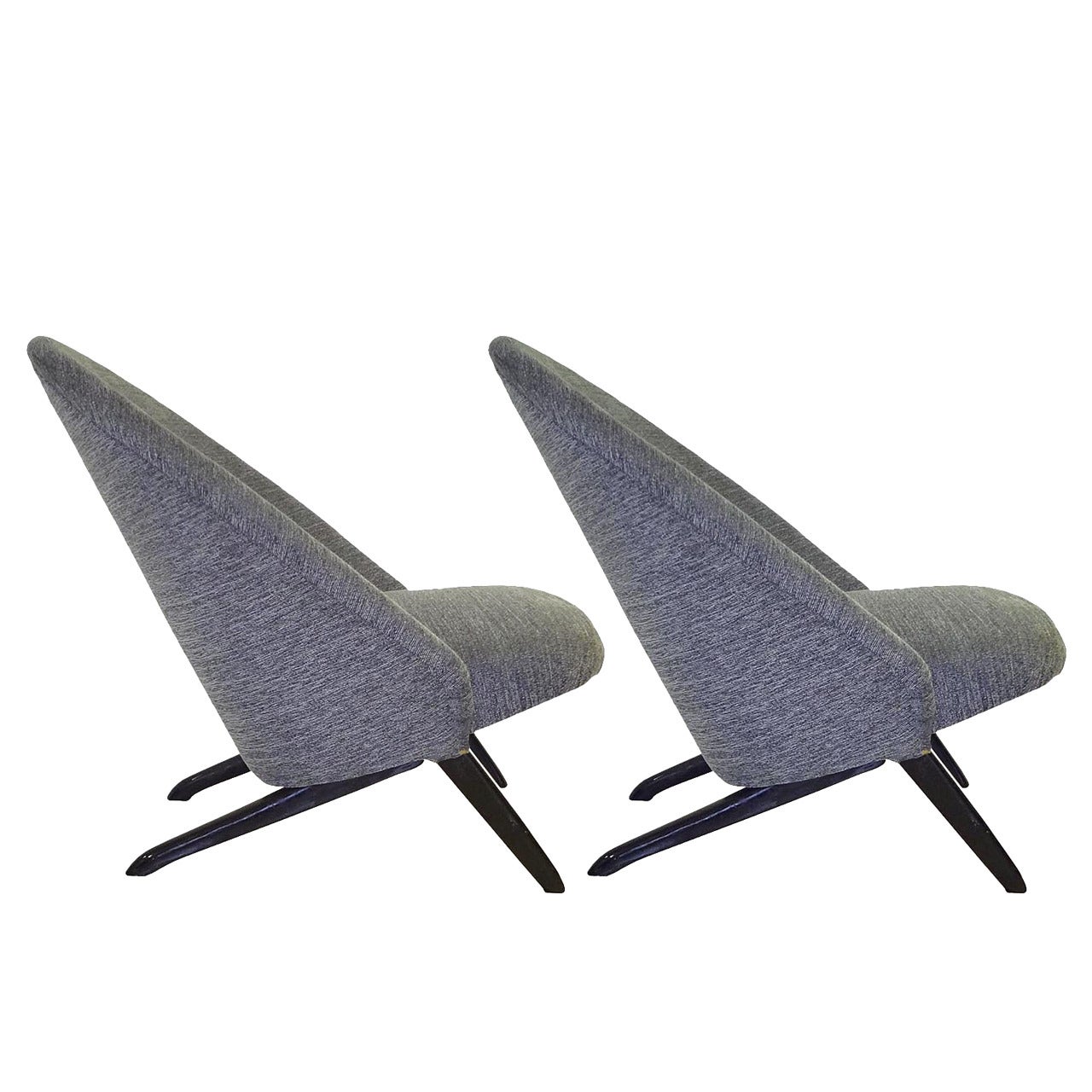 Pair of Mid-Century Slipper Chairs by Theo Ruth at 1stDibs