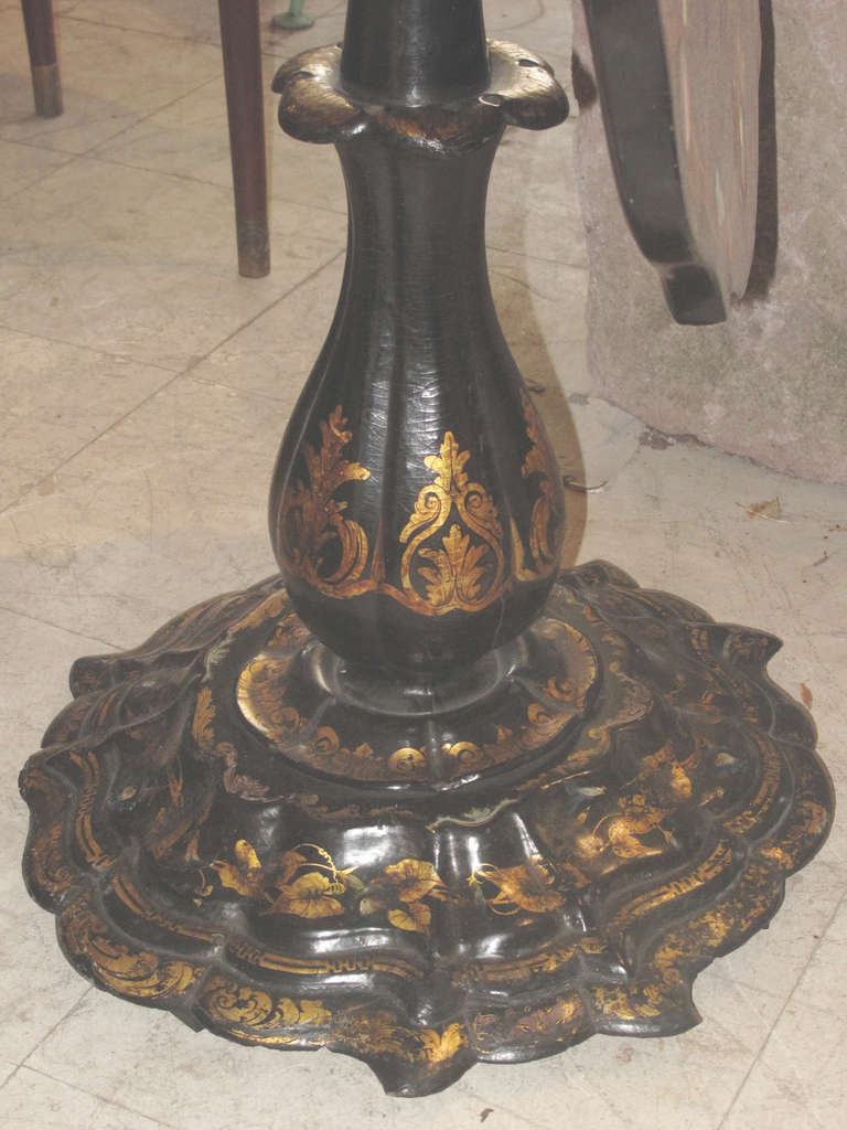 19th Century Tilt-Top Japanned Papier-Mache Table For Sale at 1stDibs