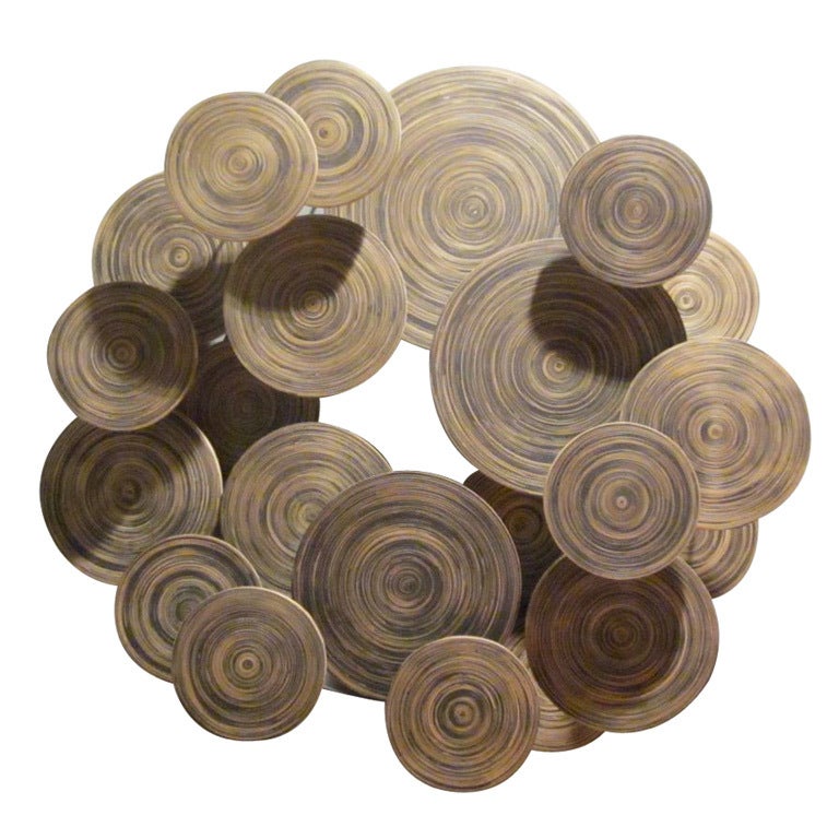 Indonesian Round Disc Wall Sculpture at 1stDibs