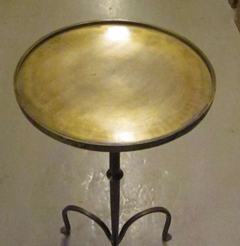 Contemporary Brushed Brass Small Side or Cocktail Table at 1stDibs