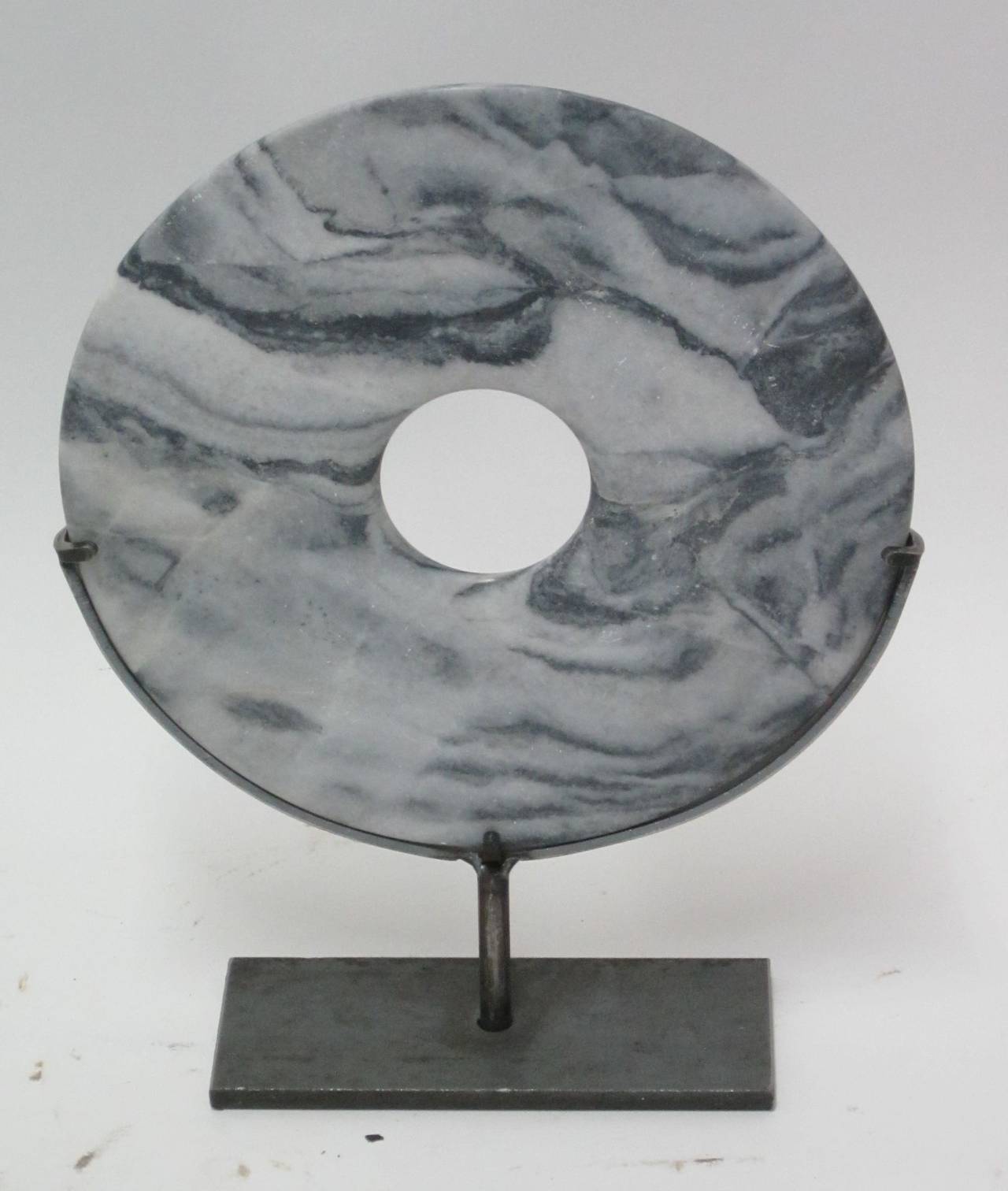 Set of Three Chinese Contemporary Stone Disc Sculptures at 1stDibs