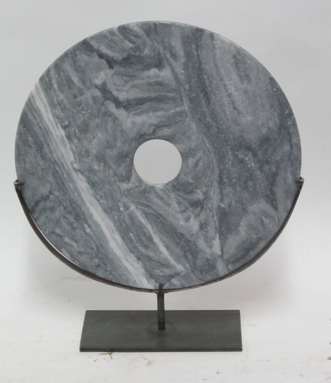 Set of Three Chinese Contemporary Stone Disc Sculptures at 1stDibs